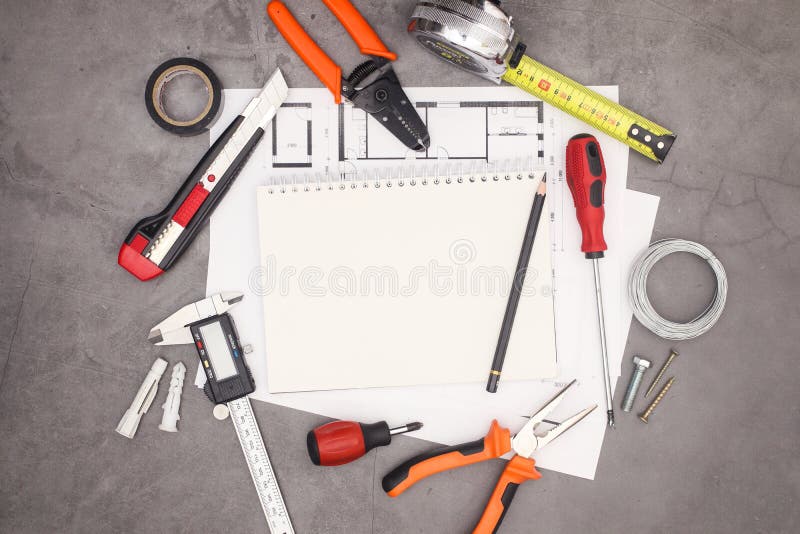 Architecture and Diy Tools and Equipment Stock Image - Image of ...