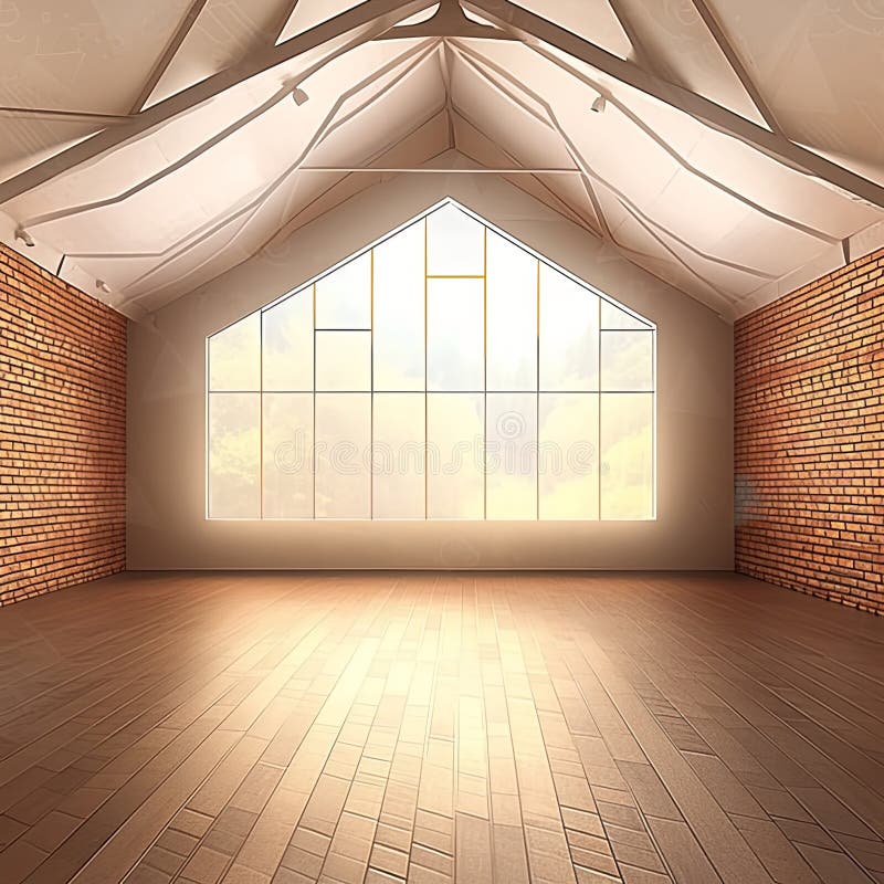 Architecture Dramatic Light Empty Dance Room Interior , Generated by AI ...