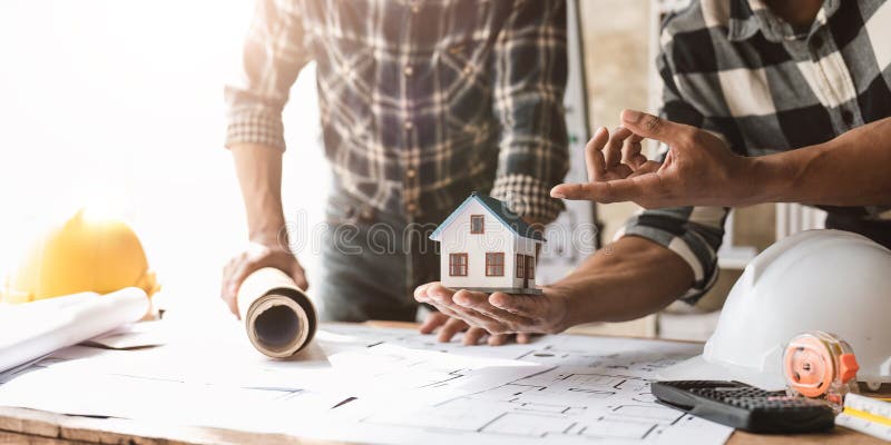 Architecture Engineer Teamwork Meeting Working for Architectural ...