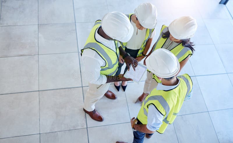 Architecture, Engineering and Design Team Use Tablet for Planning ...