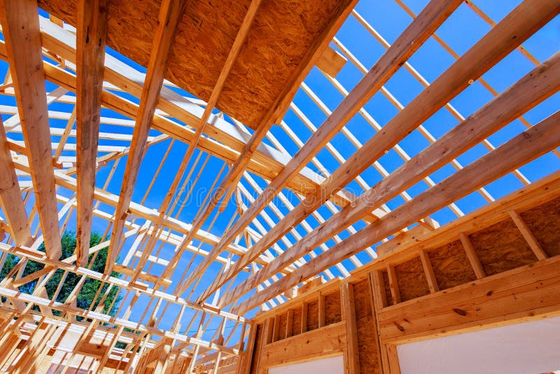 Architecture Engineering Details of a Building Frame Wooden Framework ...