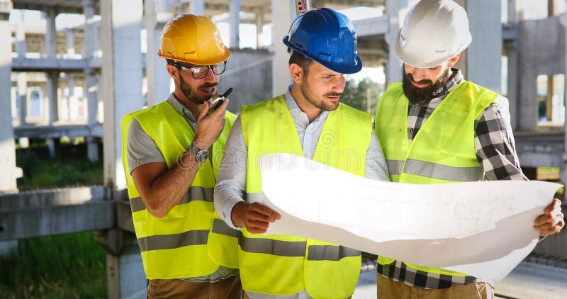 Architecture Engineering Teamwork Meeting at Workplace Stock Photo ...