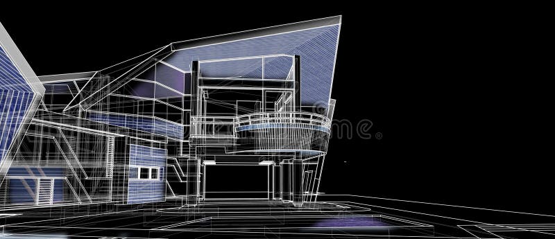 Architecture Exterior Facade Design Concept 3d Perspective White ...