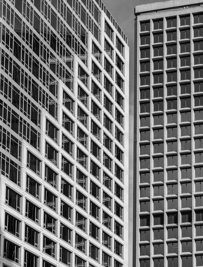 Architecture Exterior Facade View of Modern Building Wall with Lights ...