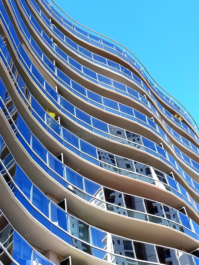 Architecture Exterior, Wave Facade of a Modern Building Stock Photo ...