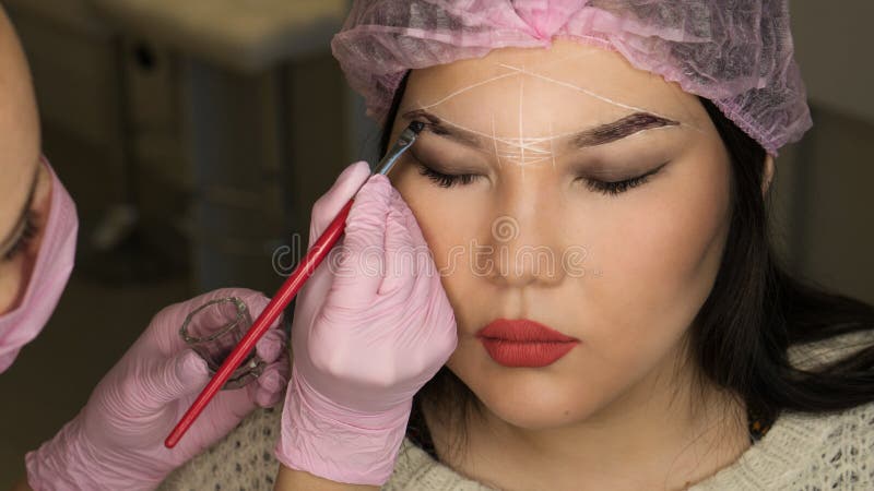 Architecture of Eyebrows. Microbleeding Eyebrow Measurement Stock Image ...