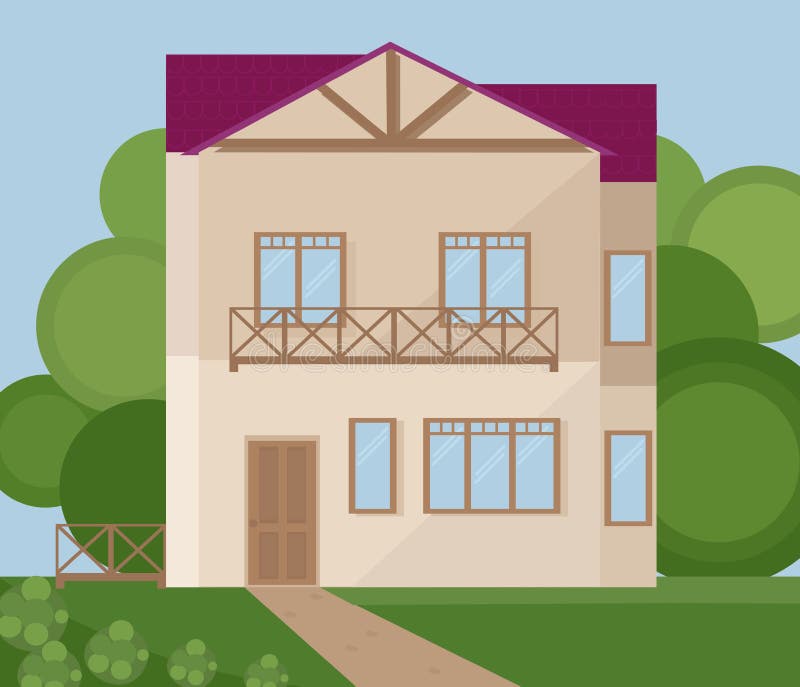 Architecture Facade Building Vector Illustrations Flat Style Stock ...