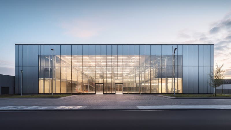 Architecture Facade Warehouse Building Stock Illustration ...