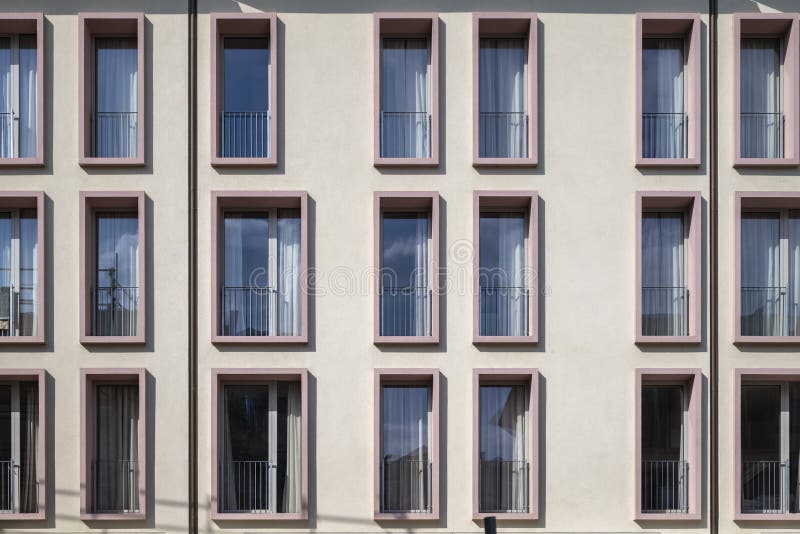 Architecture. Facade with Windows Stock Image - Image of city, building ...