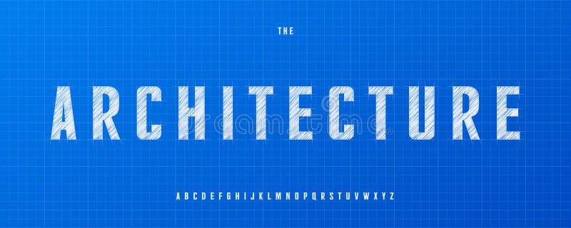 Alphabet Blueprint Font Stock Illustrations – 498 Alphabet Blueprint ...