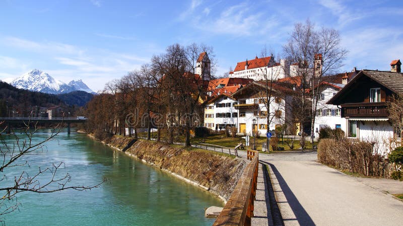 Lech river - Fussen stock image. Image of fussen, bayern - 49546301