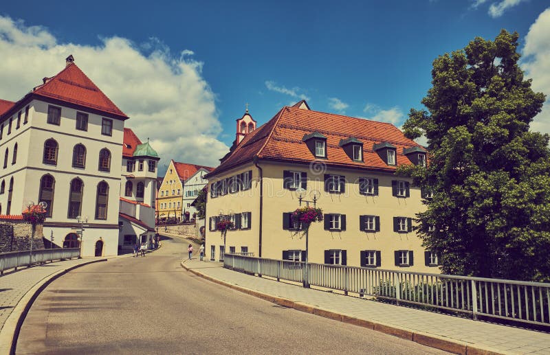 Architecture of Fussen, Germany Stock Image - Image of historic ...