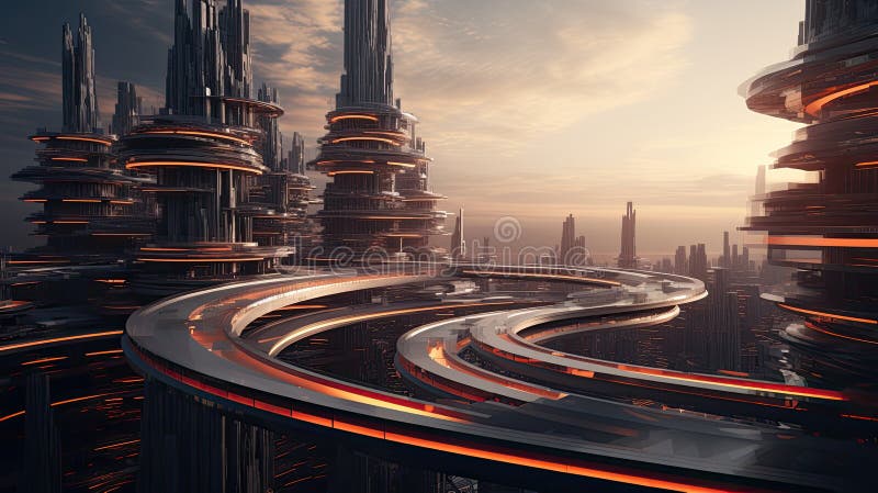 Architecture of the future stock illustration. Illustration of modern ...