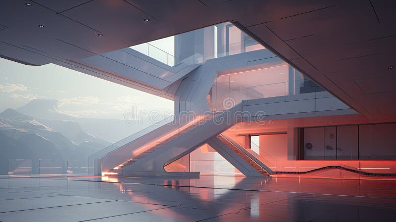 Architecture of the future stock illustration. Illustration of blue ...