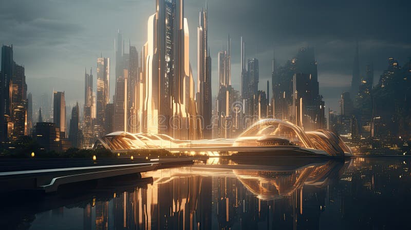 Architecture of the future stock illustration. Illustration of downtown ...