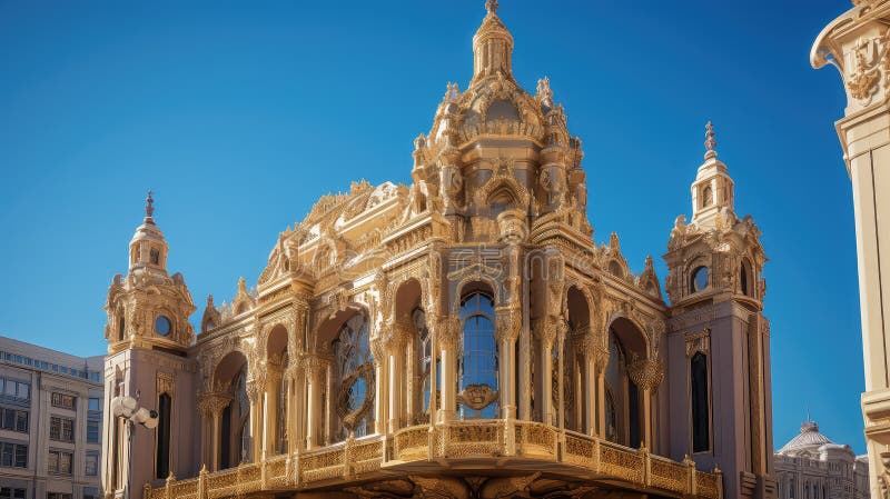 Architecture gold building stock illustration. Illustration of ...