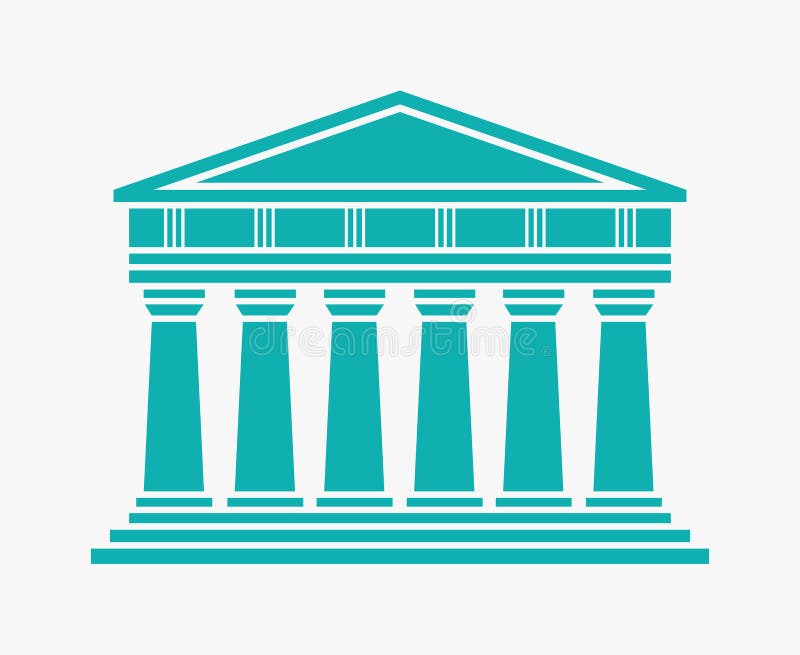 Architecture Greek Temple Icon Stock Vector - Illustration of isolated ...