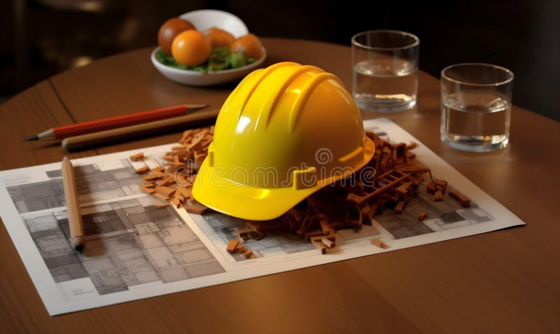 Architecture Helmet Plan Project Blueprint Model Construction Building ...