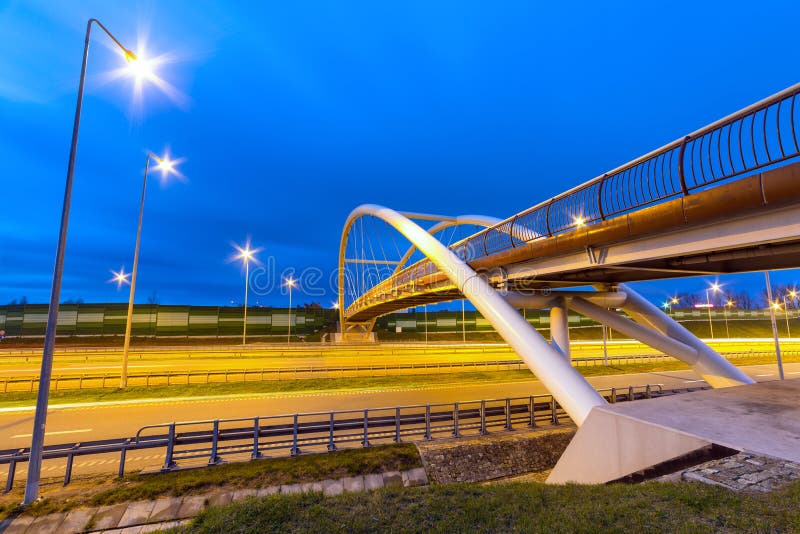 Architecture of Highway Viaduct at Night Stock Photo - Image of highway ...