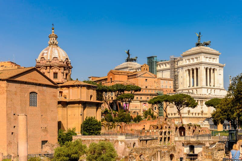 Architecture of the Historic Center of Rome, Italy. Editorial ...