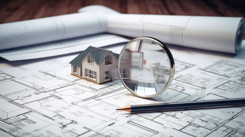 Architecture House Magnifier Stock Illustration - Illustration of ...