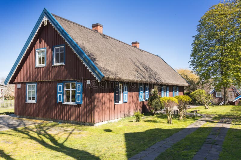 Architecture of Houses in the City Nida. Editorial Stock Image - Image ...