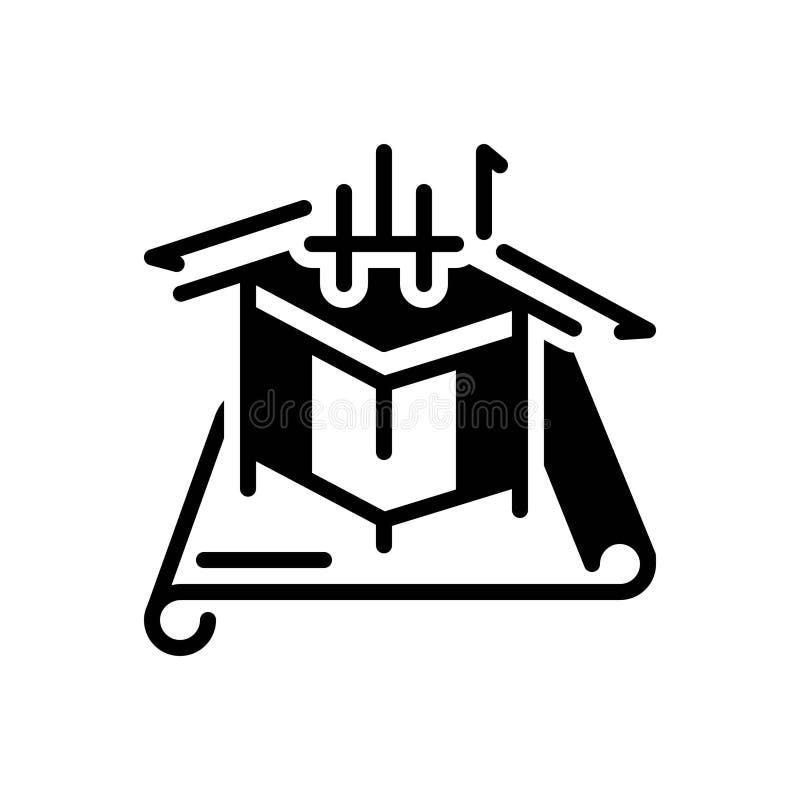 Black Solid Icon for Architecture, Architect and Plan Stock ...