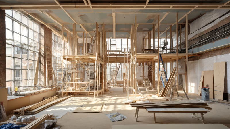 Architecture Interior Building Construction Stock Illustration ...