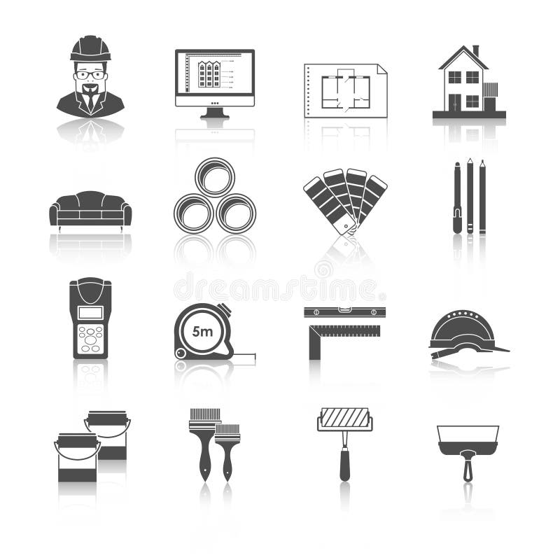 Architecture And Interior Design Vector Concept In Flat Style Stock ...