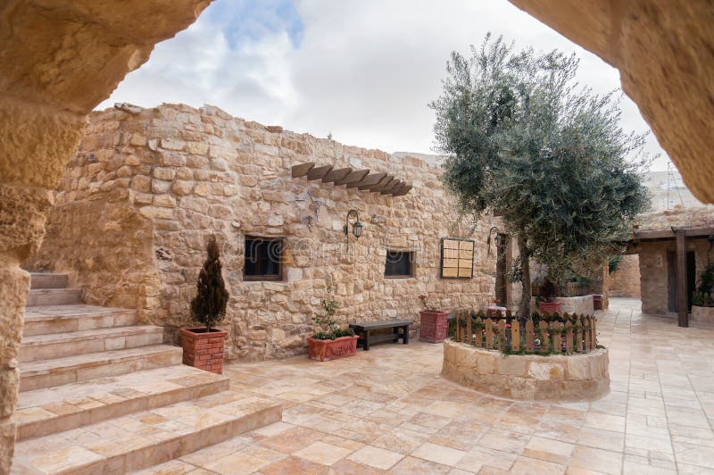 Architecture of Jordan stock photo. Image of tree, rock - 140686908