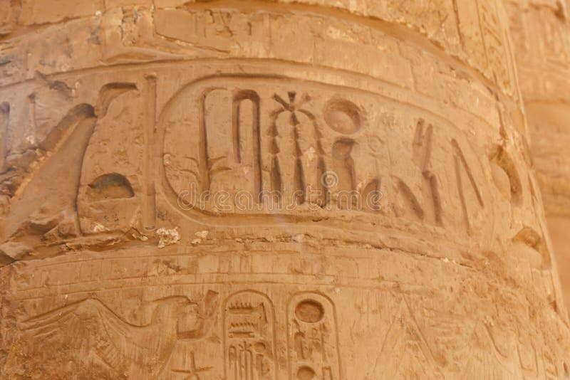 Pharaonic Inscriptions at Karnak Temple - Egypt Stock Photo - Image of ...