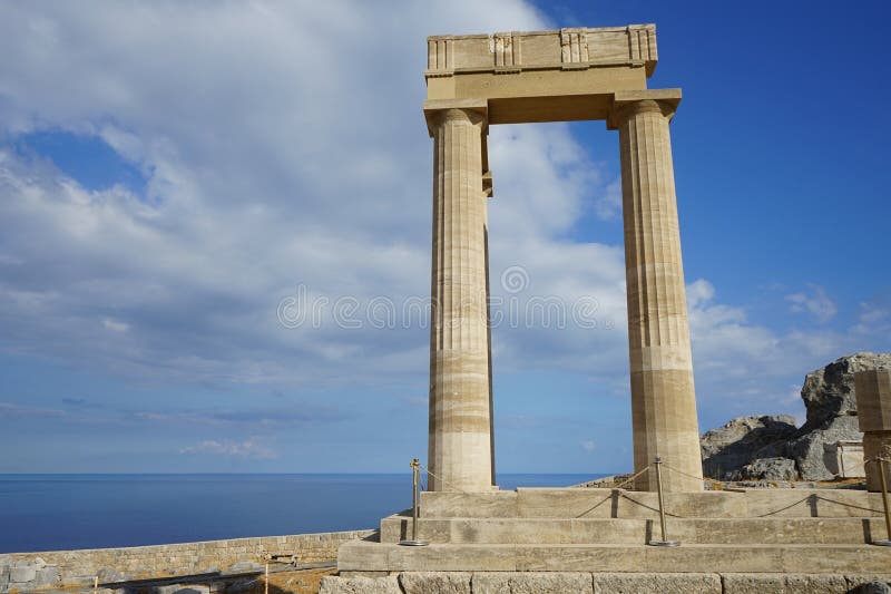 Eastern Wing of the Hellenistic Stoa on the Acropolis of Lindos. Rhodes ...