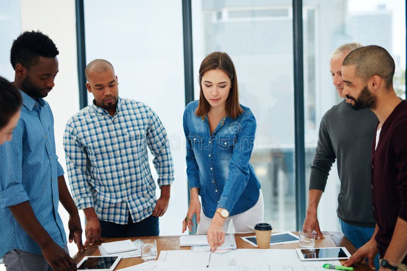 Architecture, Leadership and People with Teamwork, Blueprint and ...