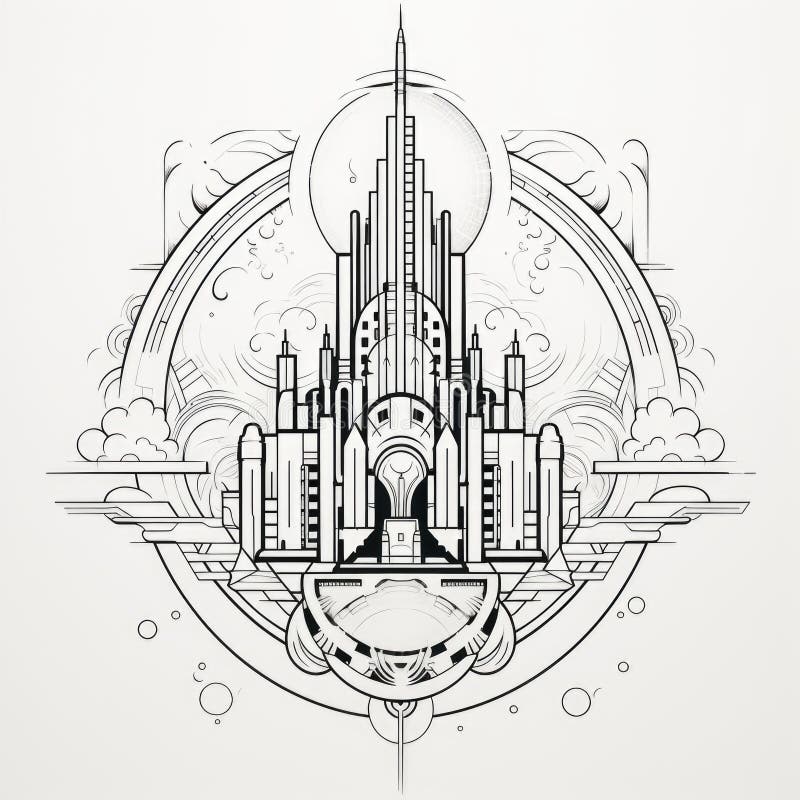 Architecture Line Art. Logo Design for Use in Graphics Stock ...
