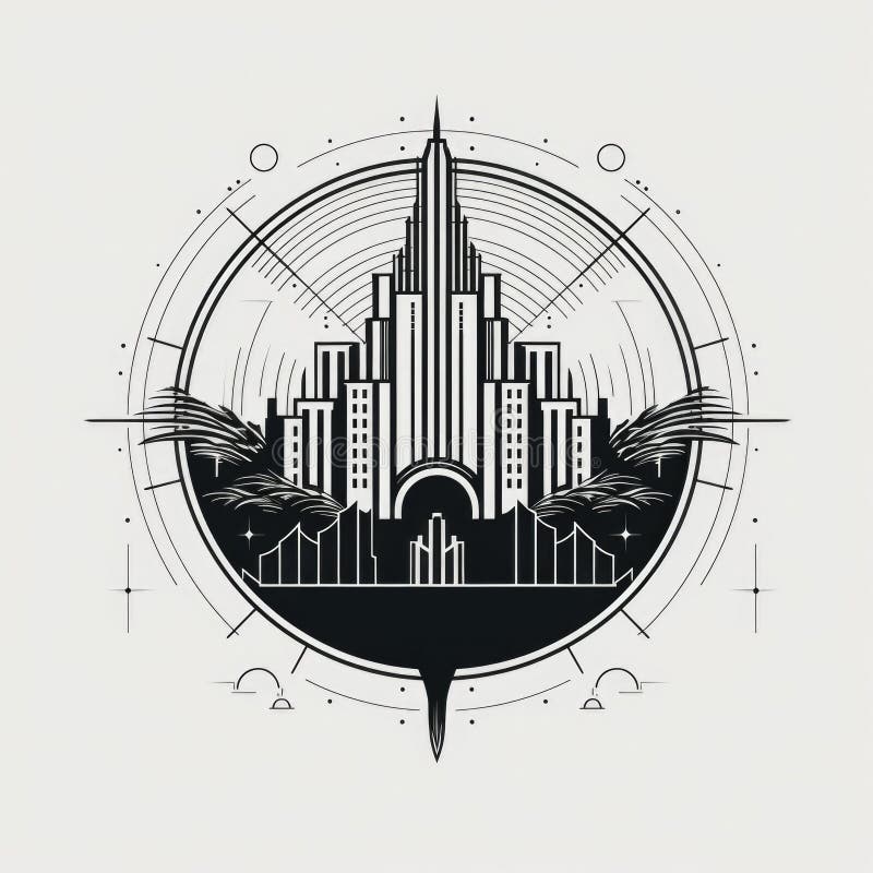 Architecture Line Art. Logo Design for Use in Graphics Stock ...