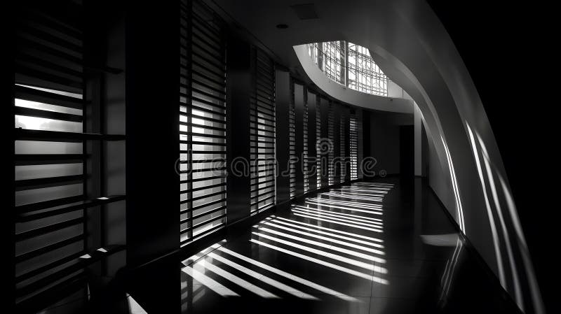 Architecture Lines Shadows Light Two Generative AI Stock Illustration ...