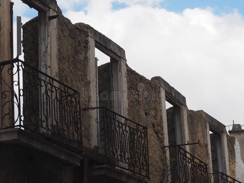Architecture in Lisbon Portugal with AShell of an Apartment Building ...