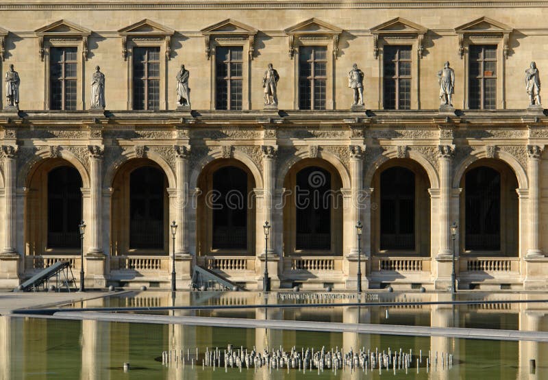 Architecture of Louvre Square Courtyard Stock Photo - Image of outdoor ...