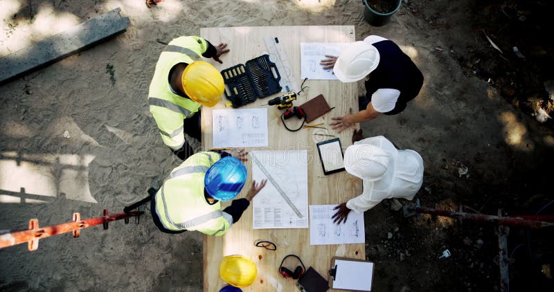 Architecture, Meeting and Planning with Construction Worker Team on ...