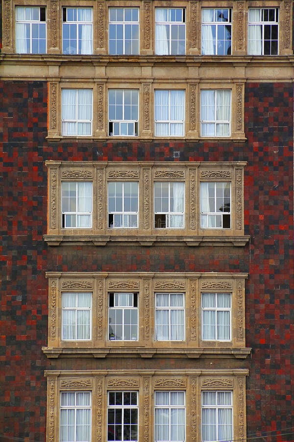 Facade of a Colonial Building in Mexico City II Stock Image - Image of ...