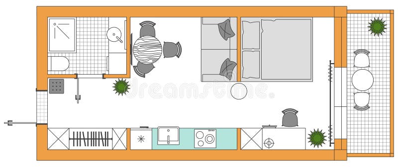 Kitchen Bathroom Floor Plan Vector Stock Illustrations – 3,063 Kitchen Bathroom Floor Plan ...