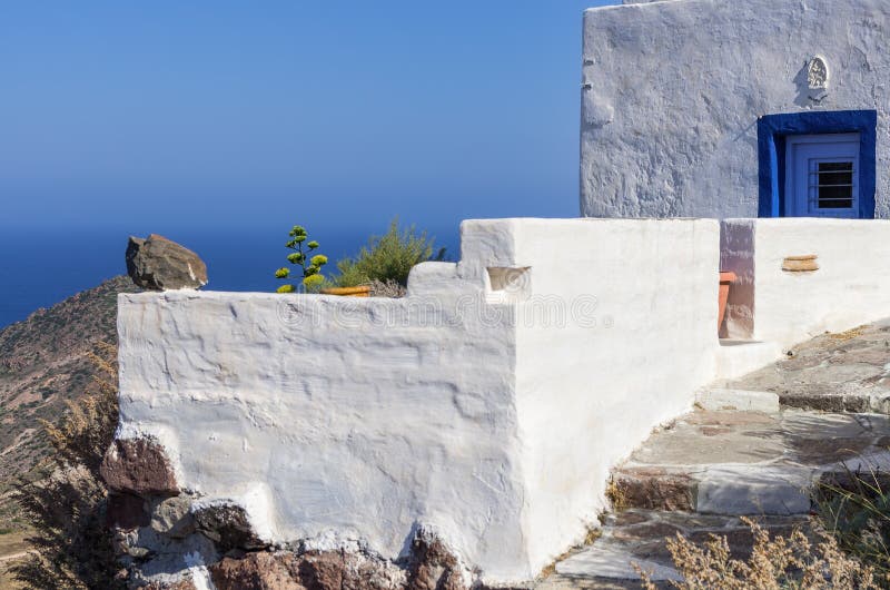 Architecture in Milos Island, Cyclades, Greece Stock Photo - Image of ...