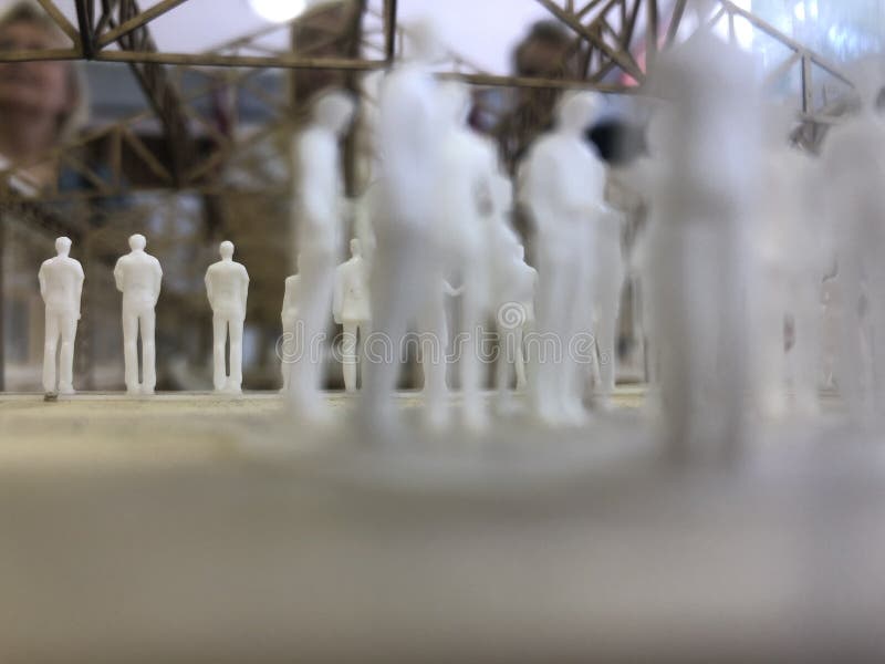 Architecture Mockup of a Huge Workplace with Miniature People Inside ...