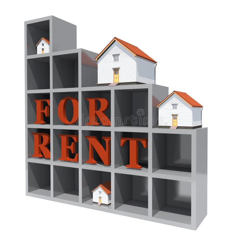Architecture Model Houses Red for Rent Stock Illustration ...