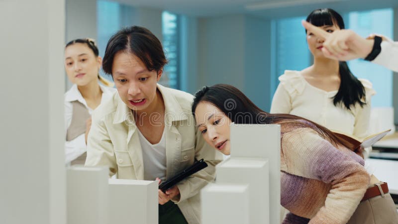 Business, People and Architecture with Building Model for Floor Plan ...