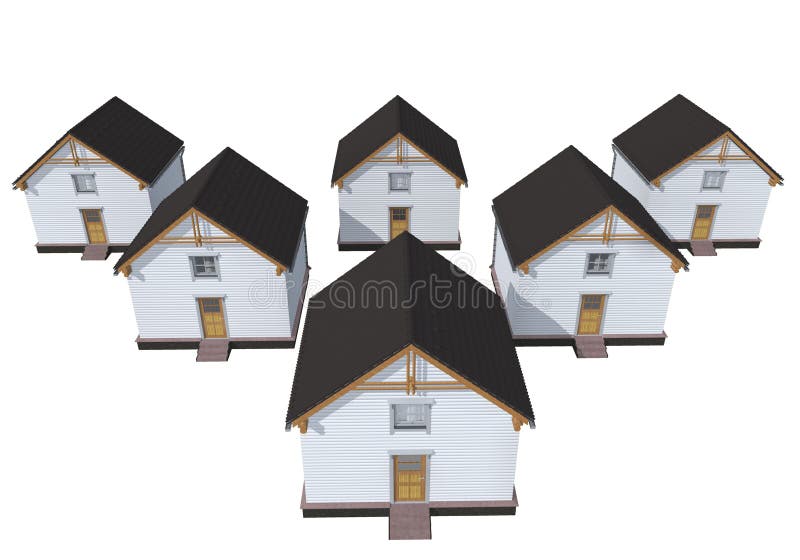 Architecture Model Private Houses Stock Illustration - Illustration of ...