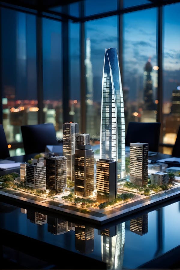 Architecture Model of a Skyscraper with Intricate Details Stock ...