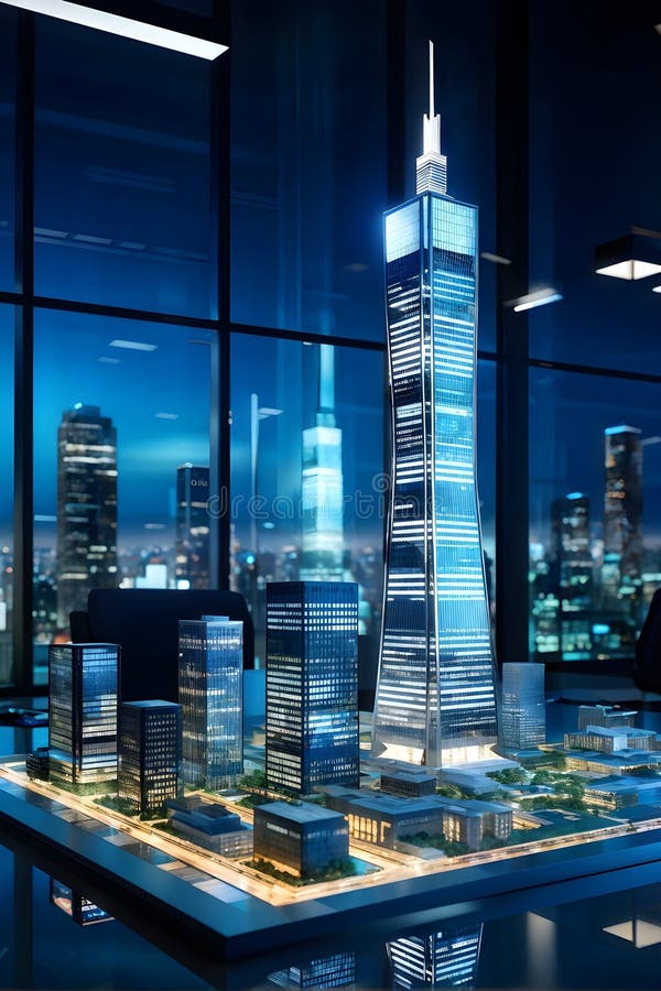 Architecture Model of a Skyscraper with Intricate Details Stock ...