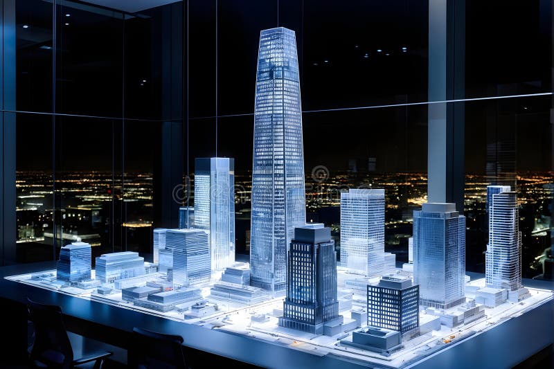 Architecture Model of a Skyscraper with Intricate Details Stock ...