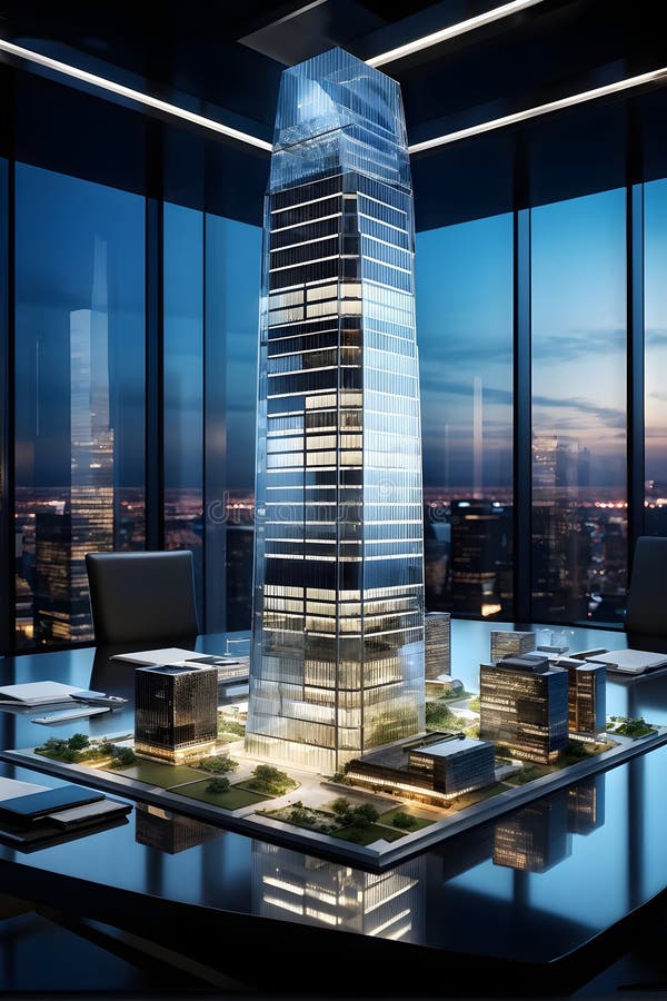 Architecture Model of a Skyscraper with Intricate Details Stock ...